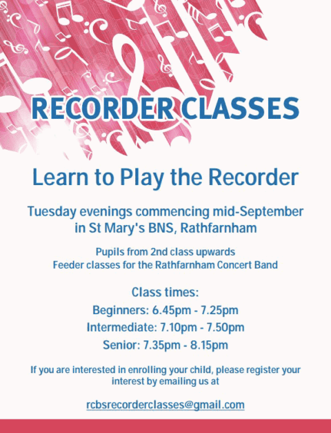 Recorder Class - Rathfarnham Concert Band